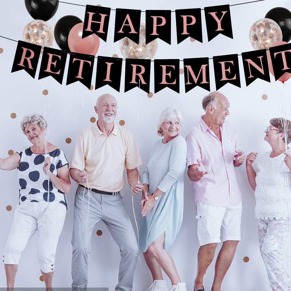 Retirement Party Decorations for Women| Rose Gold HAPPY RETIREMENT ...