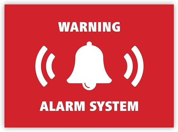 5 x Alarm System Stickers - Security Alarm Warning Sign - for Doors ...