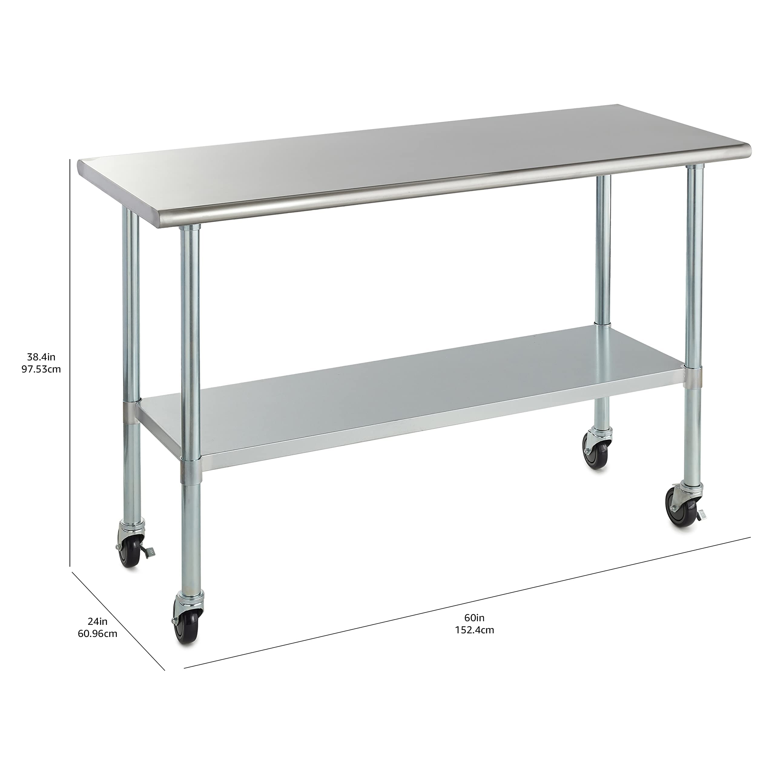 Rockpoint Stainless Steel Table for Prep & Work with Caster Wheels ...