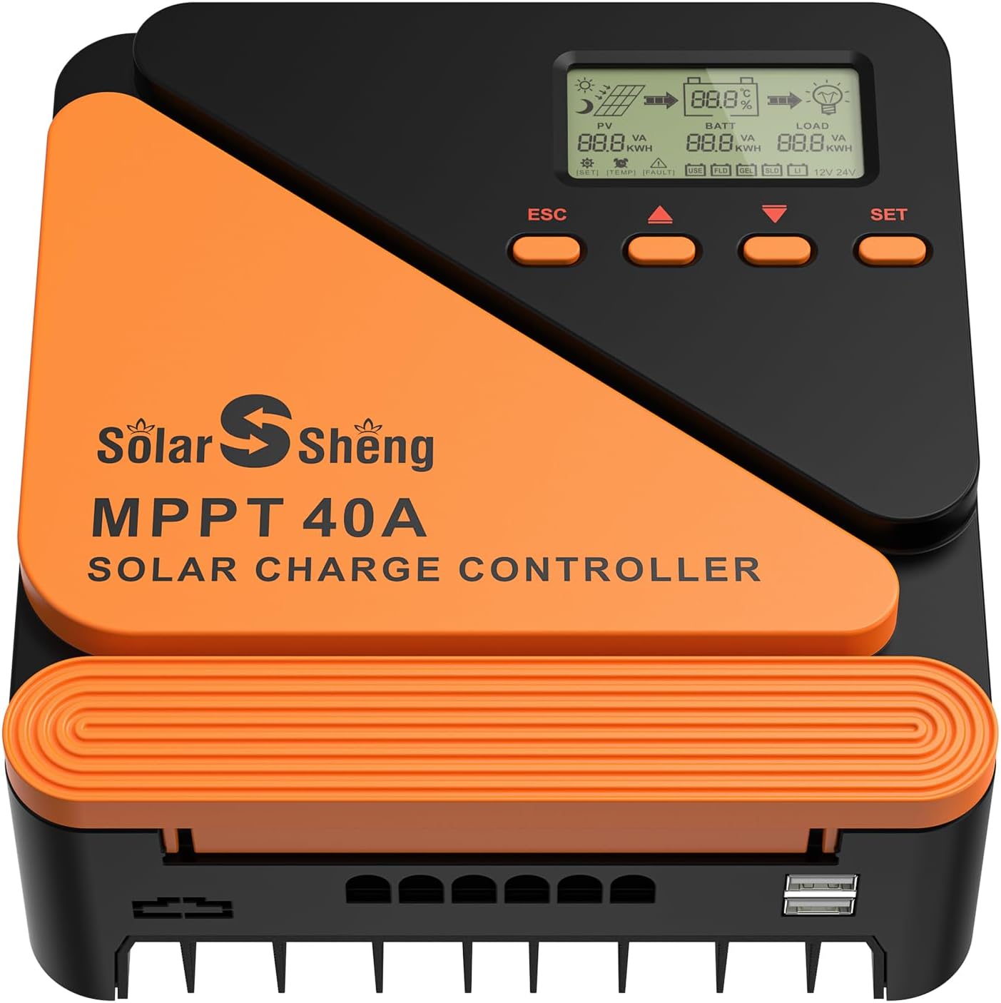 Amazon.com : SolarSSheng 40 Amp, 12V/24V Auto DC Input MPPT Solar ...