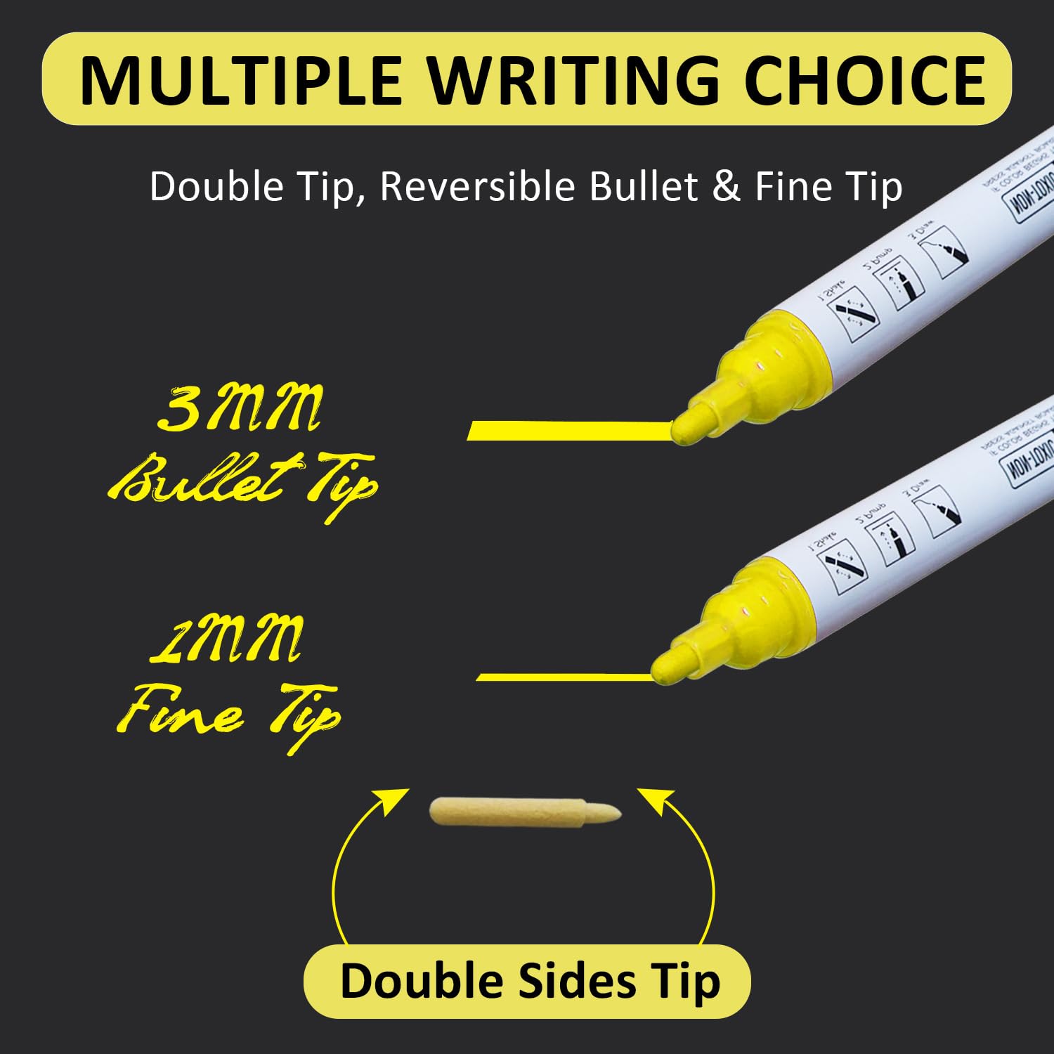 Snapklik.com : ZHIDIAN Bright Yellow Markers Easy Clean Dry Erase ...