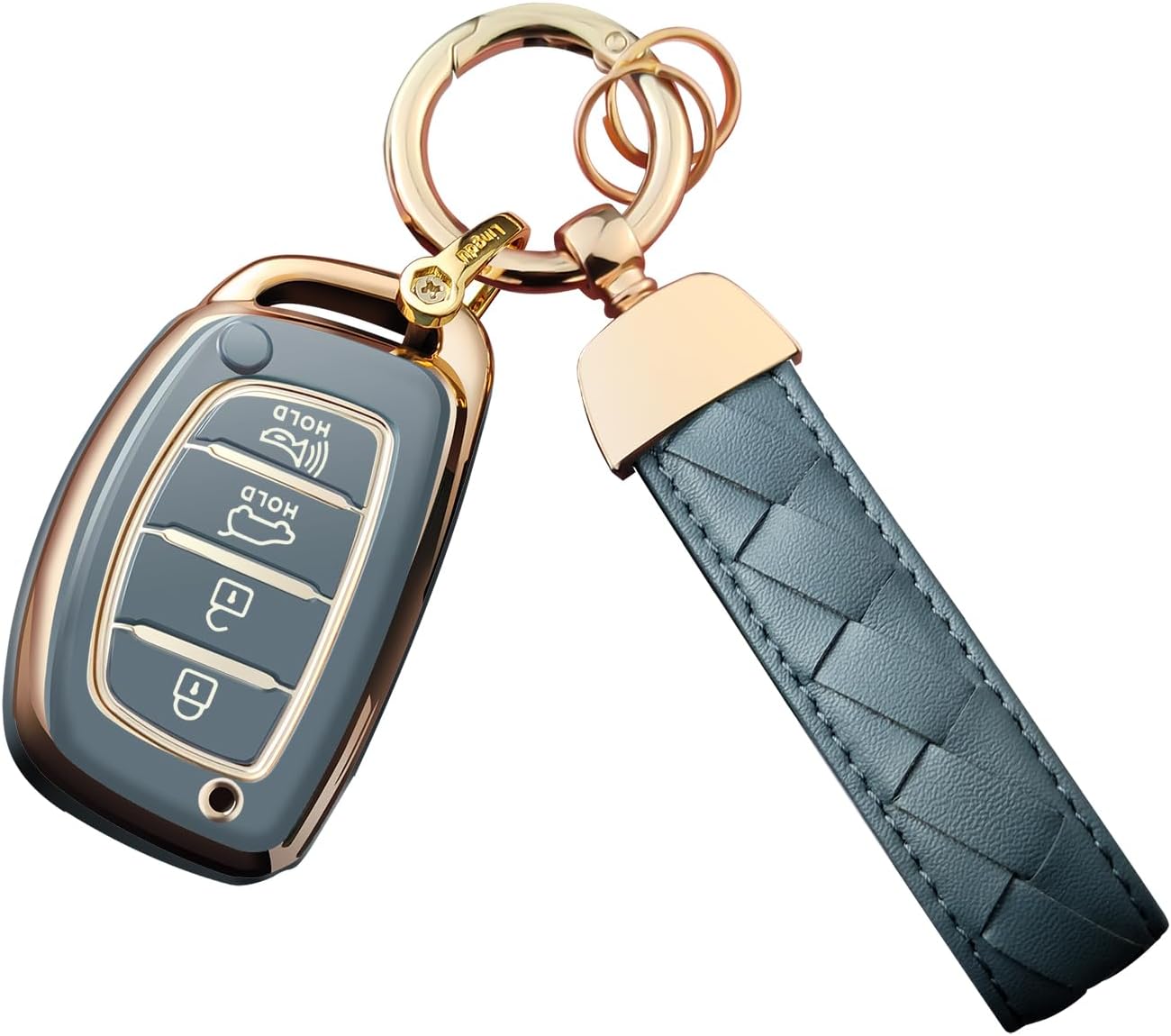 Amazon.com: Bqepe for Hyundai Key Fob Cover Keychain Fit for Hyundai ...