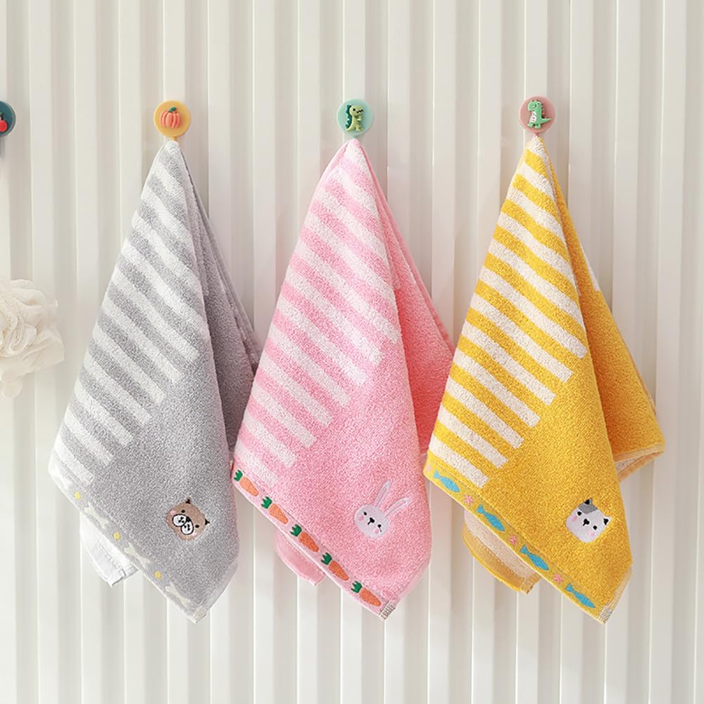 Amazon.com: Kissvian 3 Pack Cartoon Animal Patterned Hand Towels, Pure ...