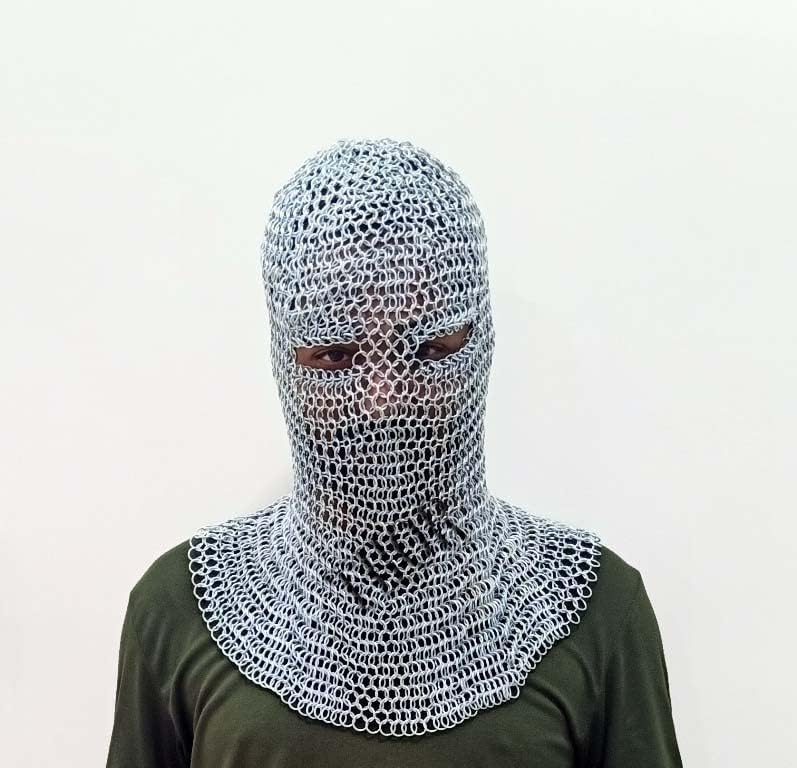 Medieval Knight Silver Eyes Chainmail Coif Armor Hood Battle Ready ...