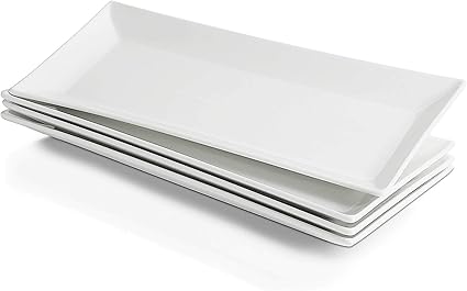 Amazon.com | Sweese 704.101 14 Inch White Rectangular Plates, Serving ...