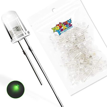 Amazon.com: Chanzon 100 pcs 5mm Green LED Diode Lights (Clear Round ...