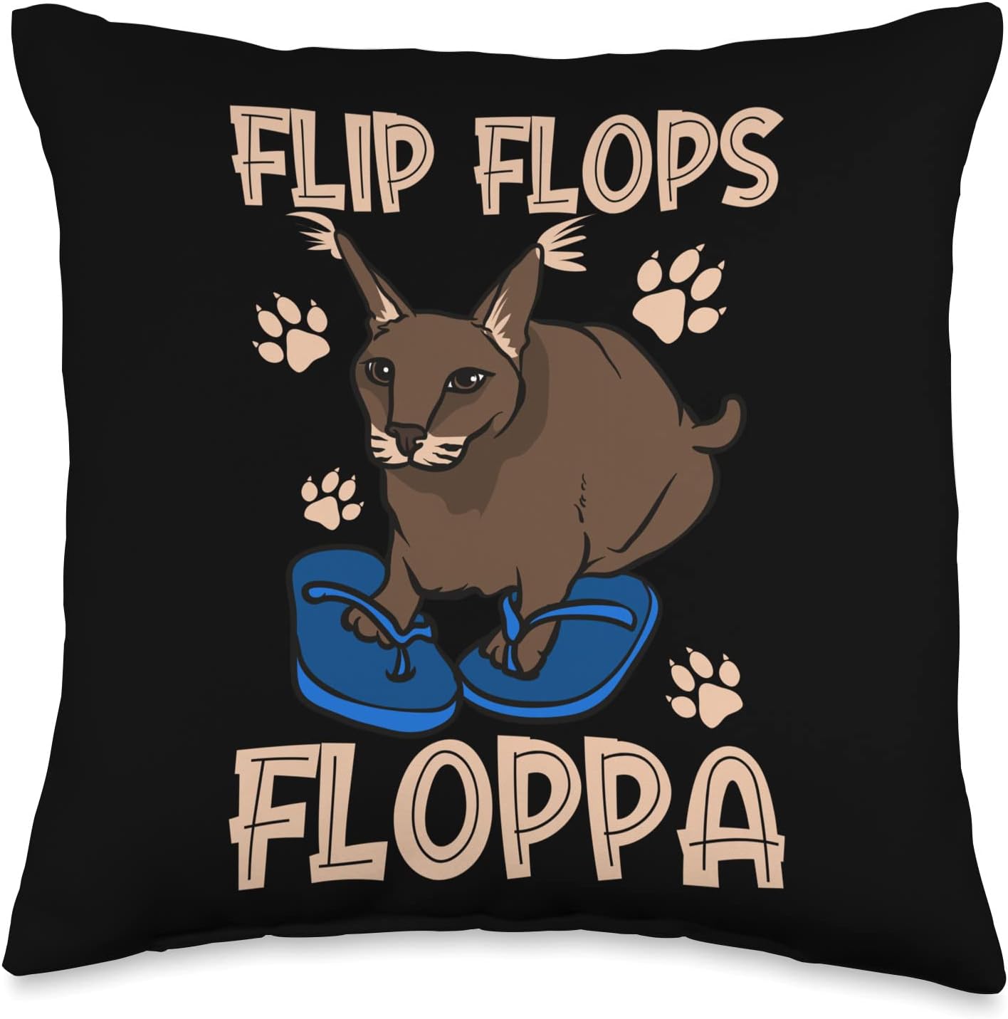 Amazon.com: Big Floppa Cat Meme Gifts Big Caracal Cat Meme Flip Flop ...