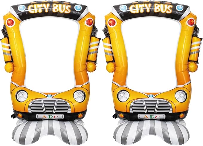 Amazon.com: 2pcs 50-inch Multicolor City Bus Photo Frame Pedestal Foil ...