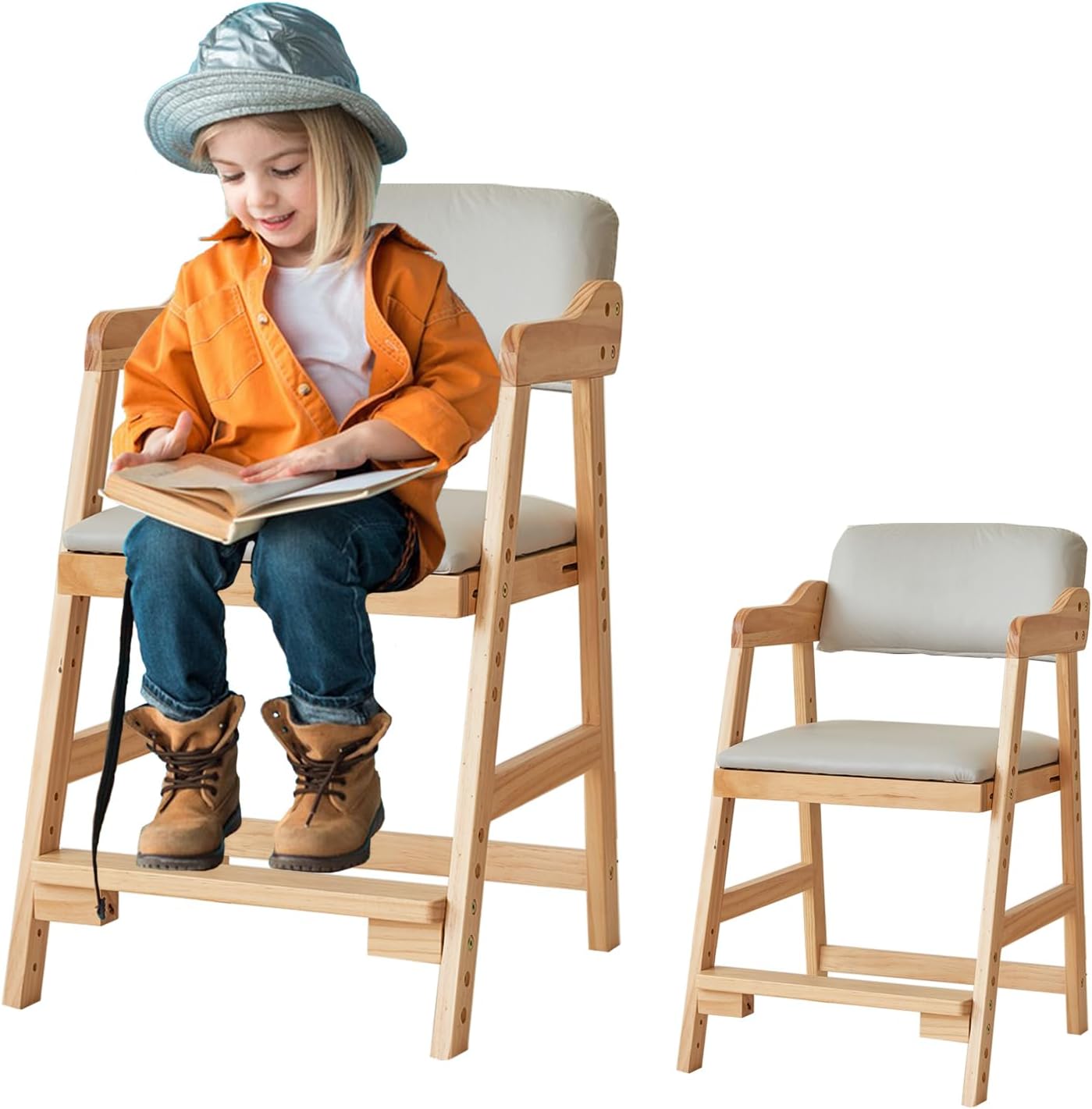 Amazon.com : High Chair for Toddlers Wooden Highchair: High Chairs for ...