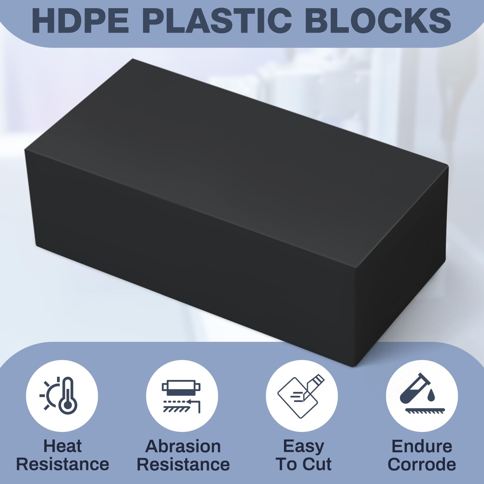Snapklik.com : 4 Pcs HDPE Plastic Block 2" X 3" X 6", Polyethylene ...