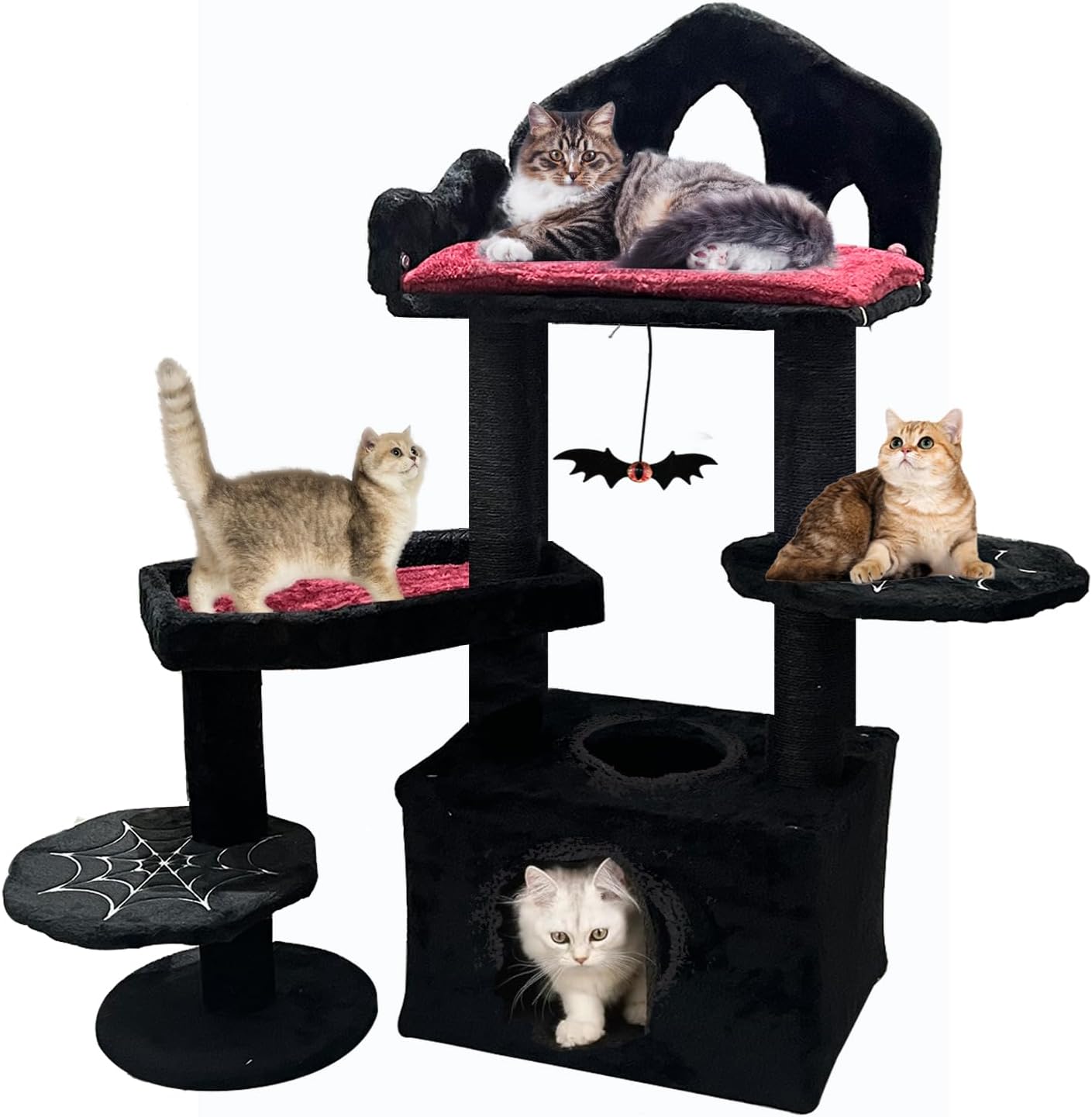 Amazon.com : Gothic Cat Tree with Coffin Bed, Cat Tower with Scratching ...