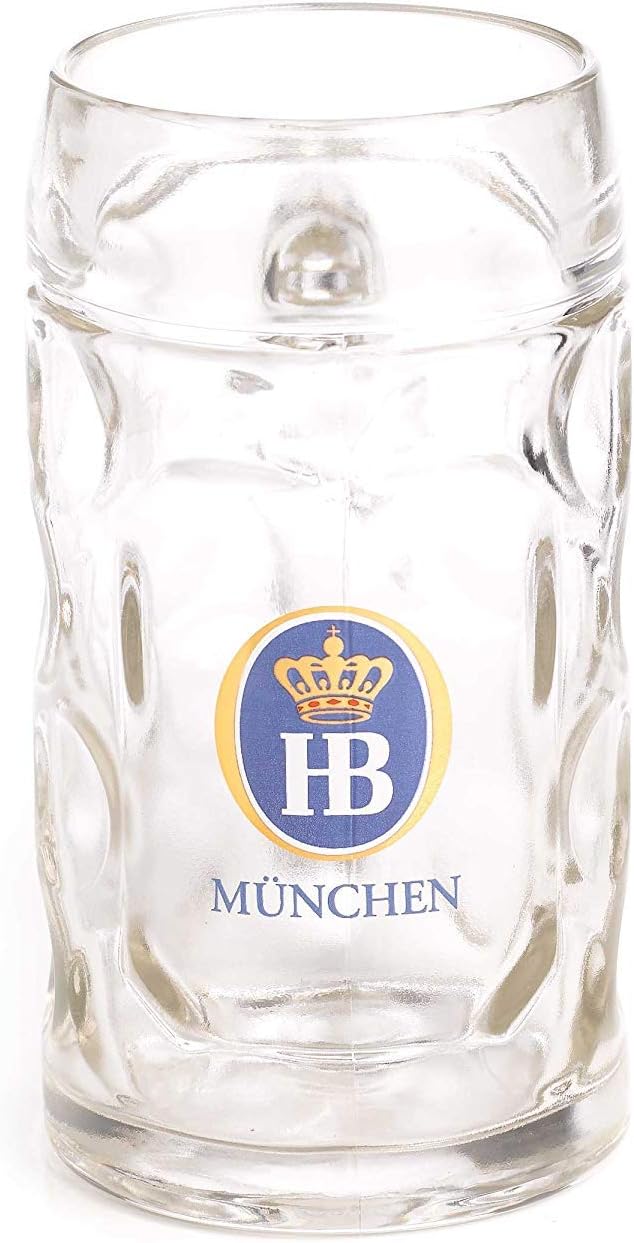 Amazon.com | 1 X 0.5 Liter HB Hofbrauhaus Munchen Dimpled Glass Beer ...