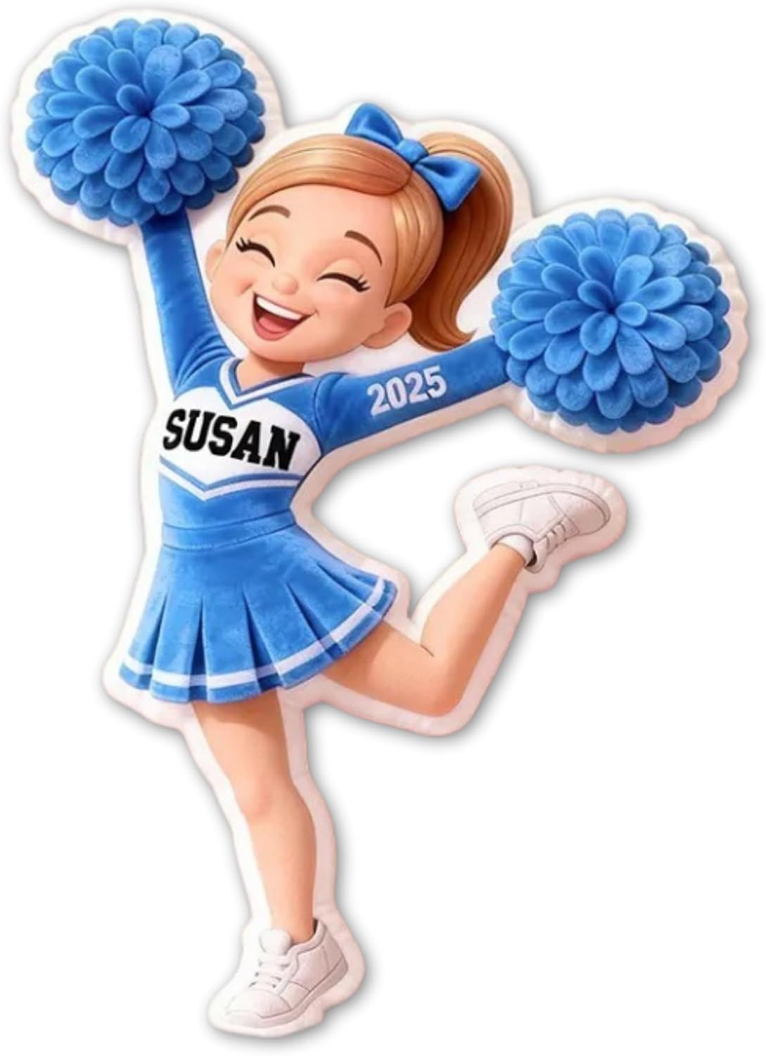 Amazon.com: 3D Effect Personalized Cheerleader Girl Shaped Pillow ...