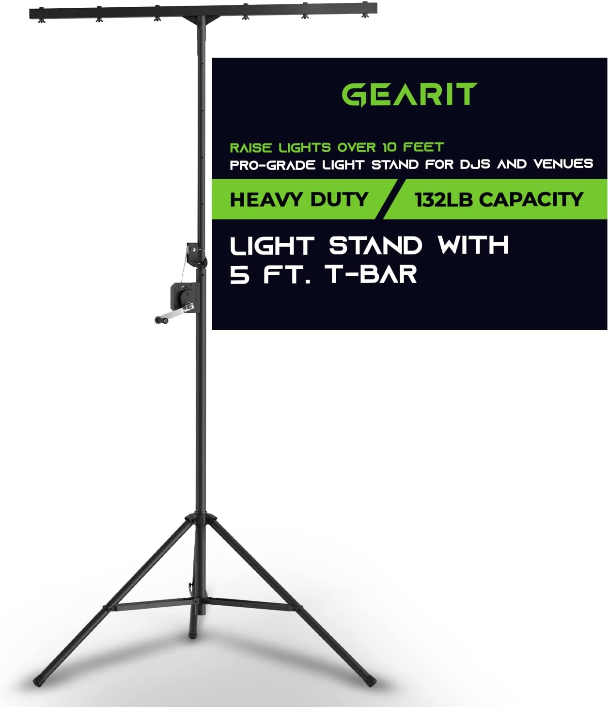 Amazon.com: GEARit LED Light Stand With 5 Ft. T-Bar for 6 PAR Lights ...