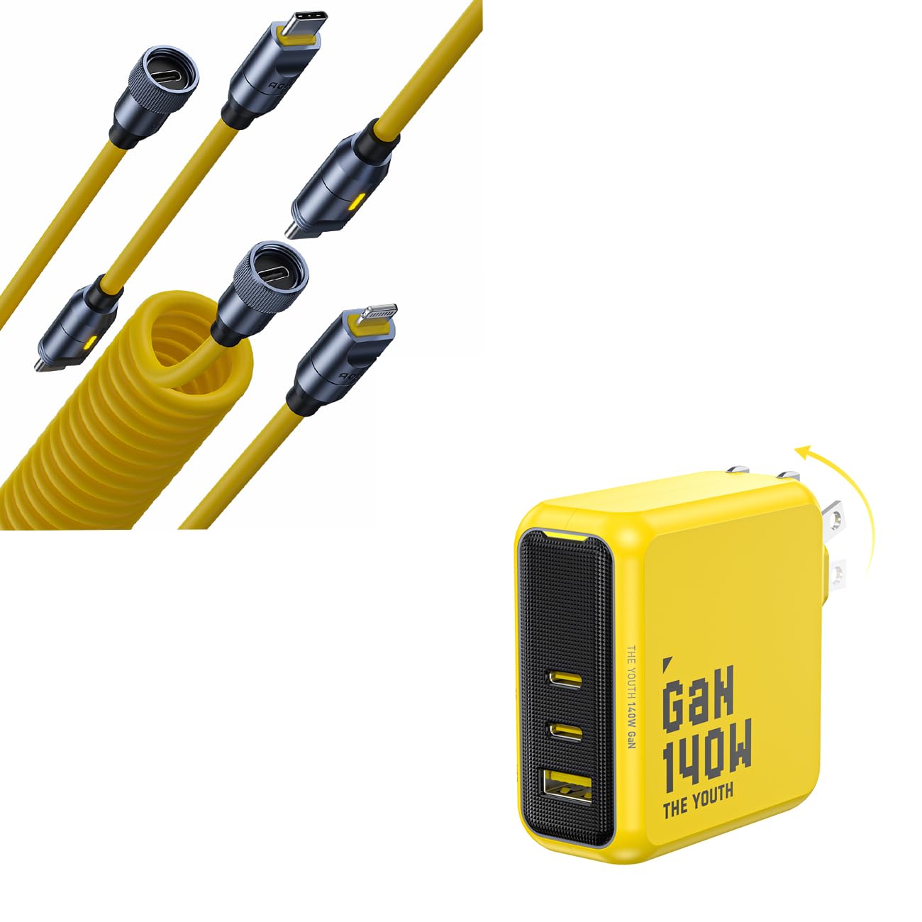 Amazon.com: AOHI Youth 140W GaN+ USB C Charger+AOHI 240W 8 in 1 USB C ...