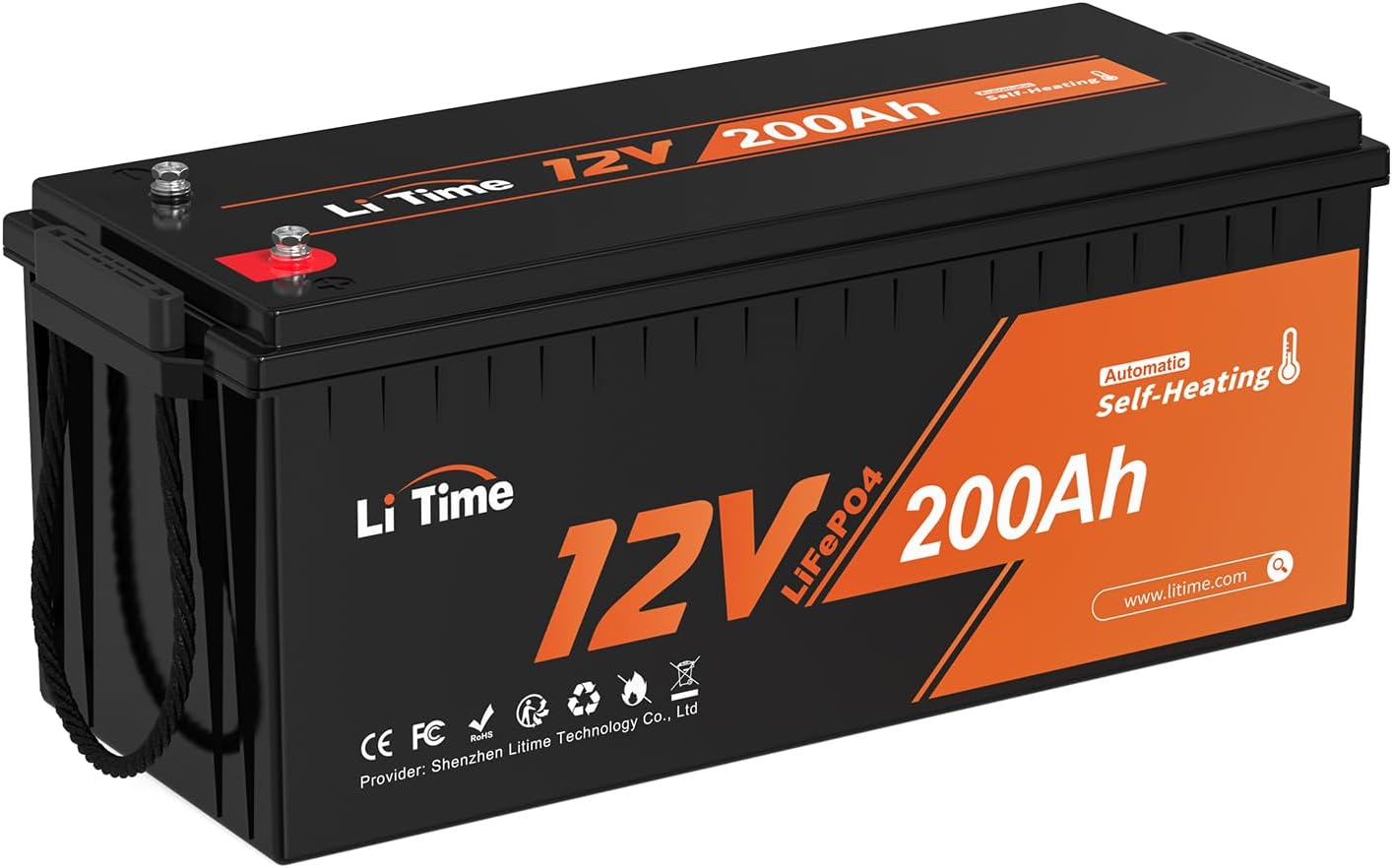 Amazon.com: LiTime 12V 200Ah Lithium Battery Self-Heating Low ...