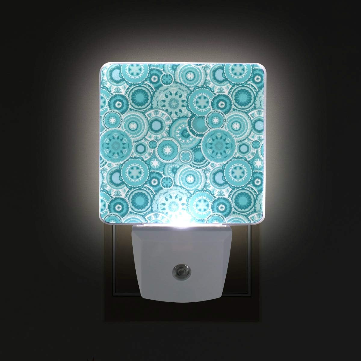 Moroccan Turquoise LED Night Lights with Auto Dusk to Dawn Sensor, Plug ...