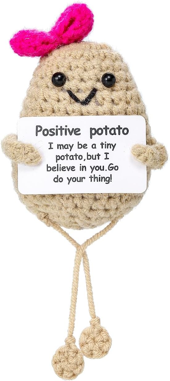 Amazon.com: Letken Positive Potato Crochet Mini Knitted Toy Home ...