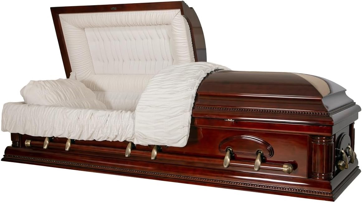 Amazon.com: Overnight Caskets Cherrytone Poplar Funeral Casket with ...