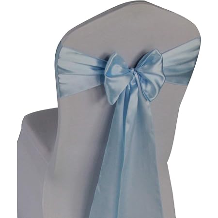 Amazon.com: SINSSOWL Satin Chair Sashes Chair Bows Pack of 50 Baby Blue ...