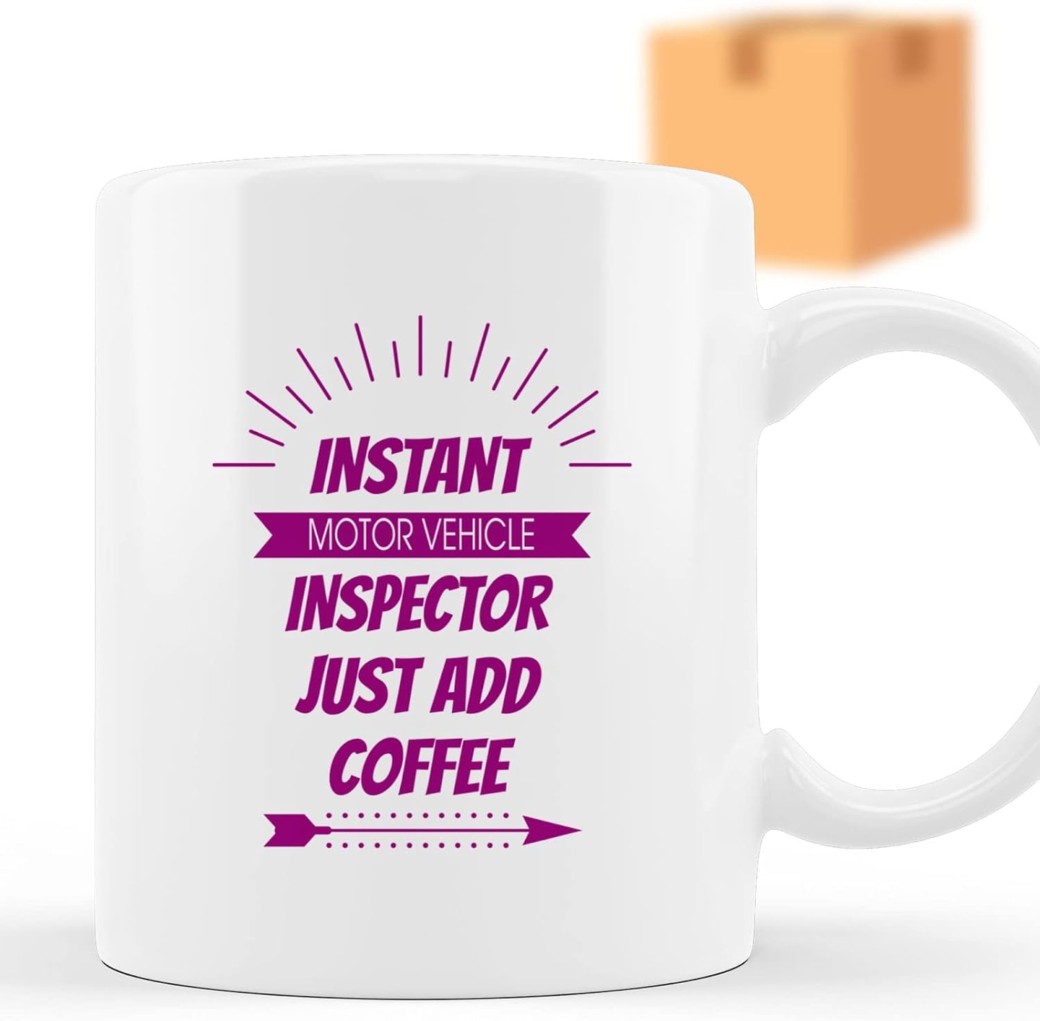 Amazon.com: Coffee Mug Motor Vehicle Inspector Just Add Coffee Funny ...