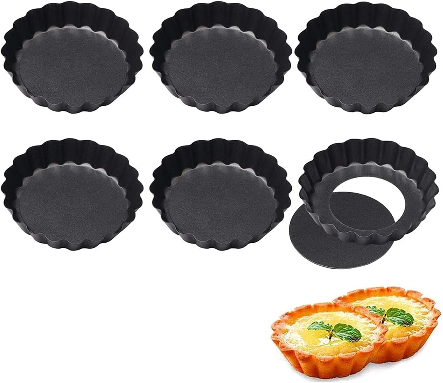 KitchenCraft Mini Tart Tin with Loose Bottom, Stainless Steel Tart Tins ...