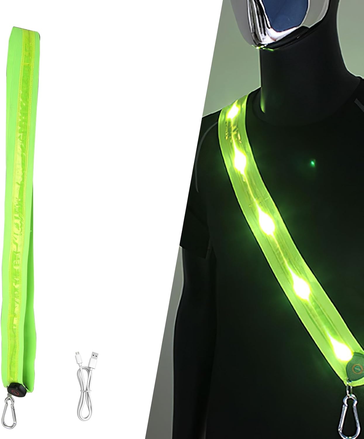 Running Lights for Runners at Night LED Reflective Belt Sash Walking ...