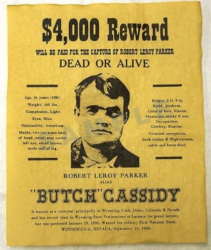 Amazon.com: Wanted Poster for Butch Cassidy: Prints: Posters & Prints