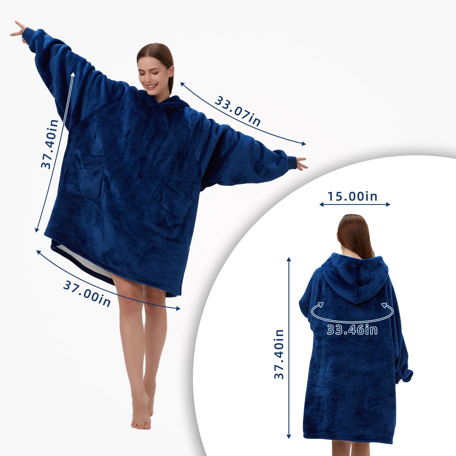 Snapklik.com : Wearable Blanket Hoodie Adult, Oversized Sherpa ...
