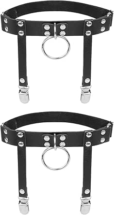 Amazon.com: alisikee 2pcs Adjustable O-Ring Leg Garter with Anti-Slip ...