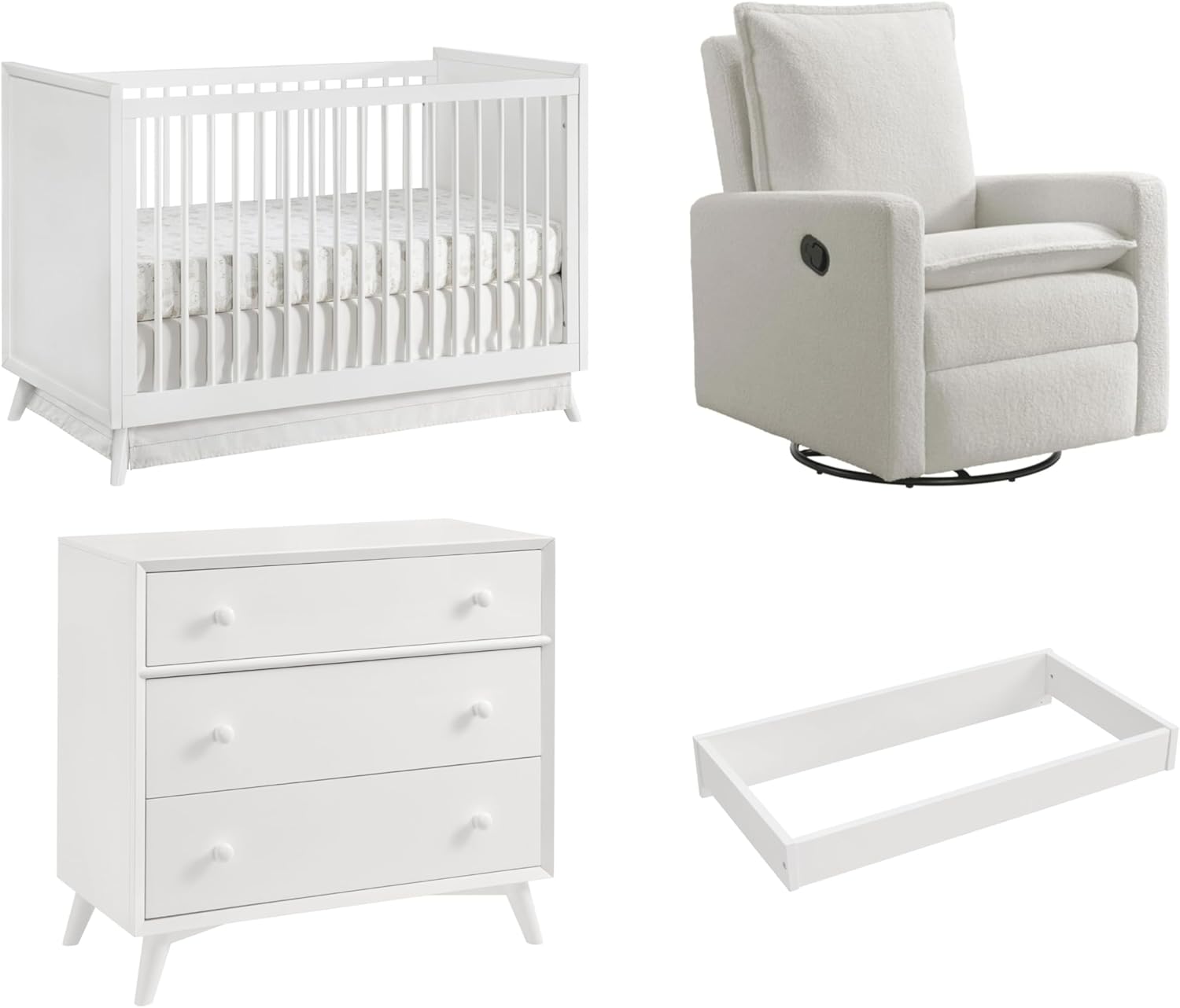 Amazon.com : Oxford Baby 4 PC Nursery Set Dawson Modern 3-in-1 ...
