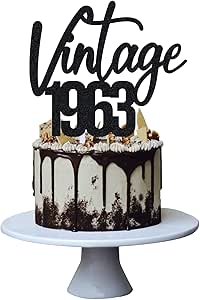 Amazon.com: Vintage 1963 Cake Topper for 60th Men and Women Birthday ...