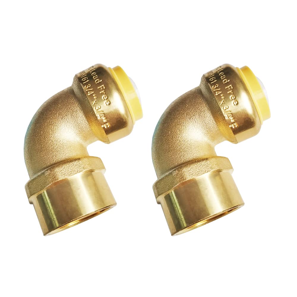 Amazon.com: HQMPC 3/4" Pex Fittings No Lead Female PushFit Elbow 90 ...