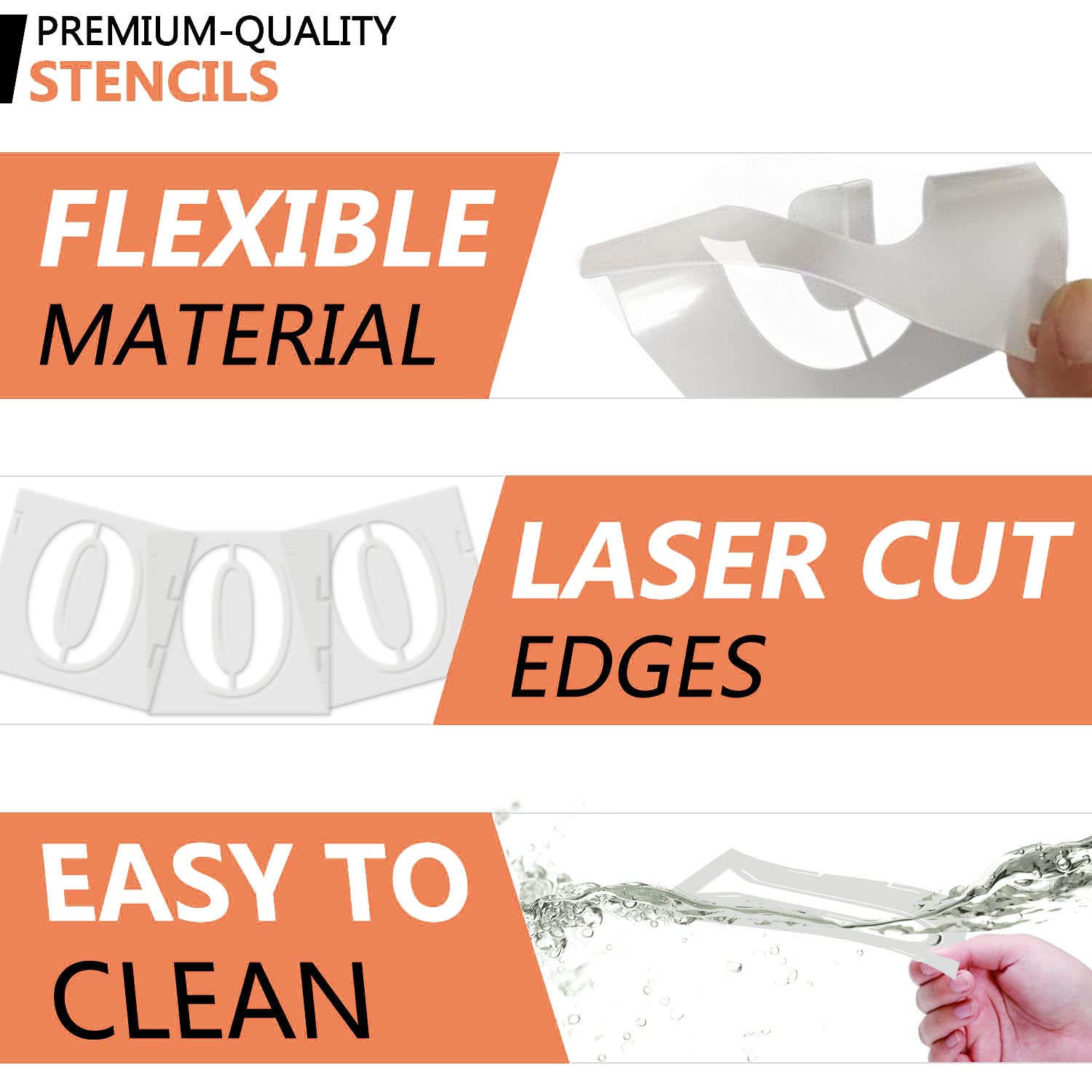 Buy 2 Inch Alphabet Letter Stencils Kit, 42 Pcs Reusable Interlocking ...