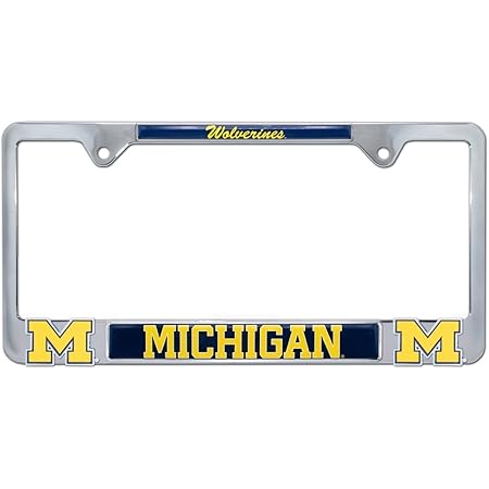 Amazon.com: Premium Wolverines Mascot License Plate Frame w/Dual 3D ...