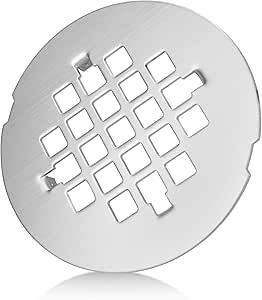 Tapa de desagüe de ducha plateada redonda de 4-1/4 pulgadas OD a ...