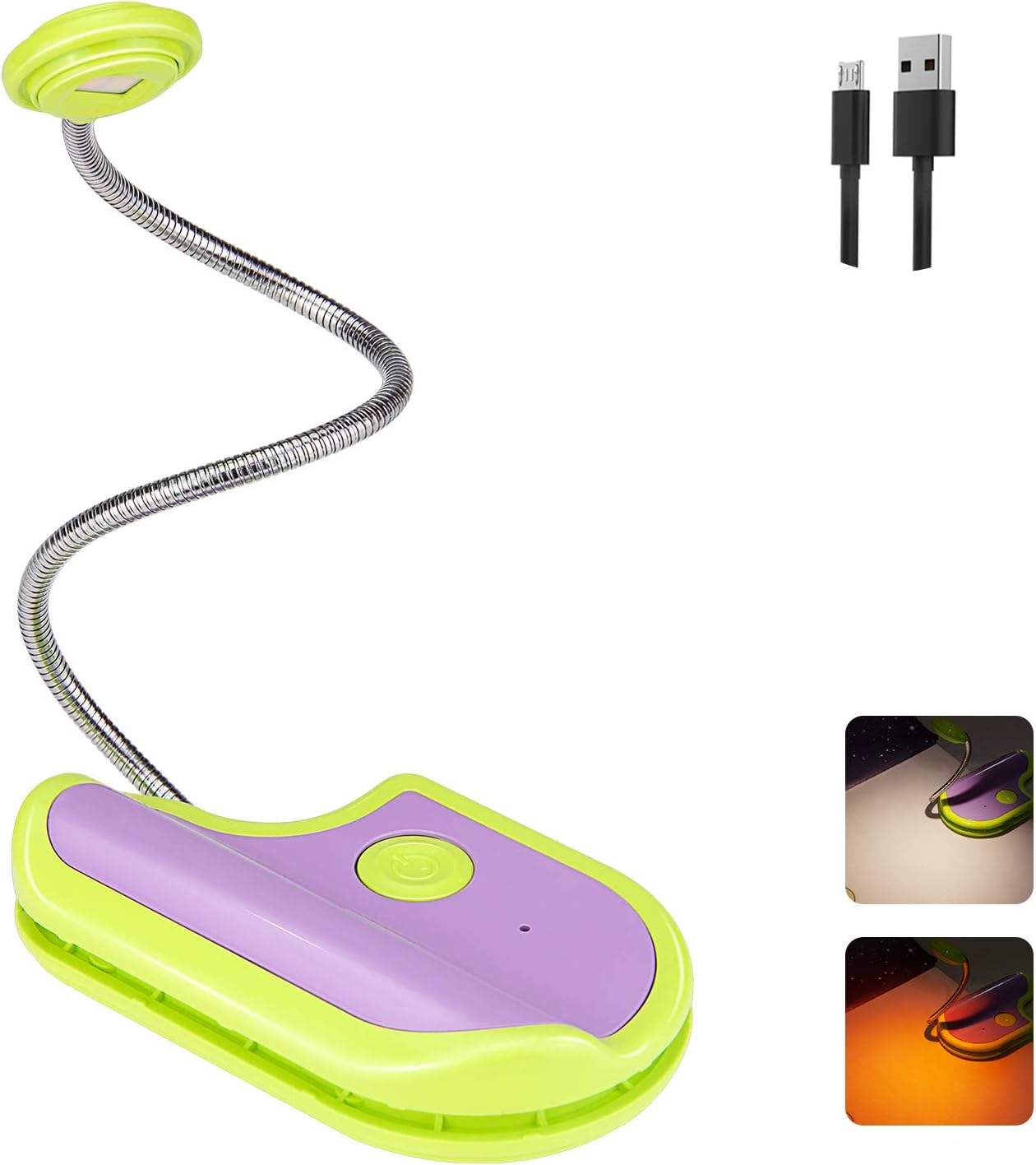 BIGMONAT Rechargeable Reading Light for Kids,Small Amber Book Reading ...