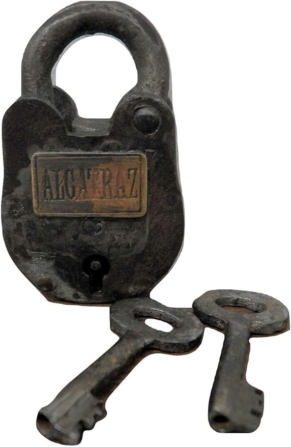 Prison Lock Padlock Antique-Finish w/Keys Alcatraz Prison - Amazon.com