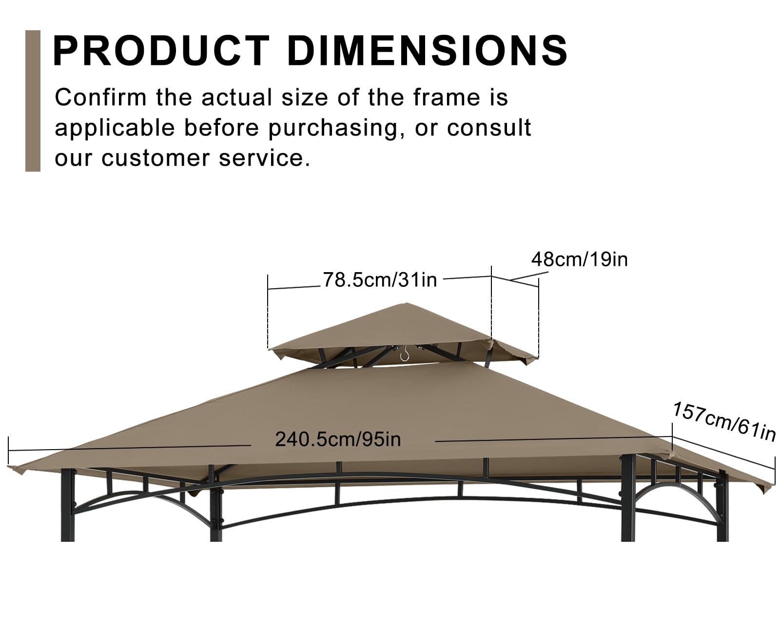 Snapklik.com : Grill Gazebo Canopy Replacement - ABCCANOPY 5x8 Double ...