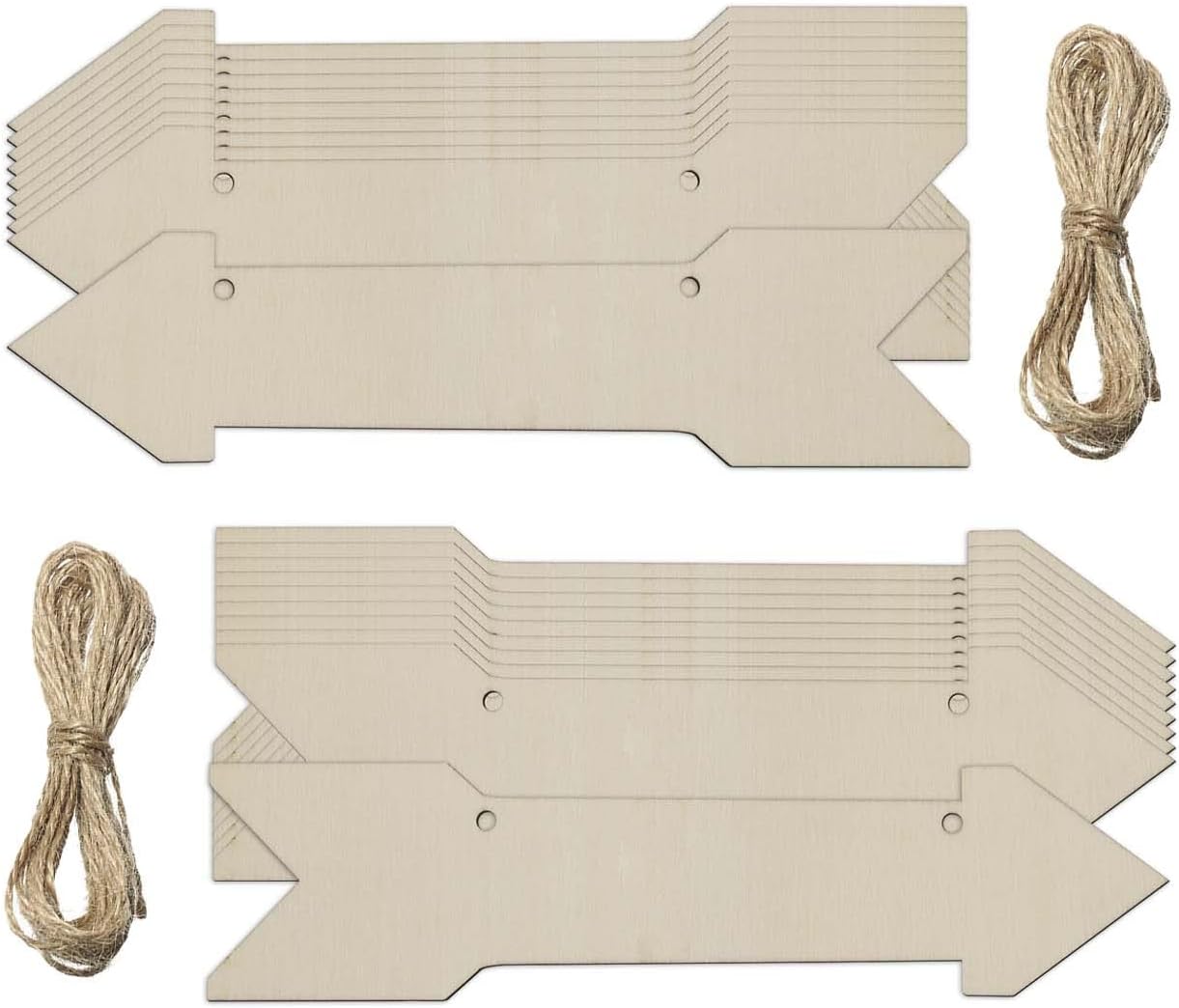 Amazon.com: 24 Pack Wood Arrow Cutouts Unfinished Wooden Arrow Hanging ...