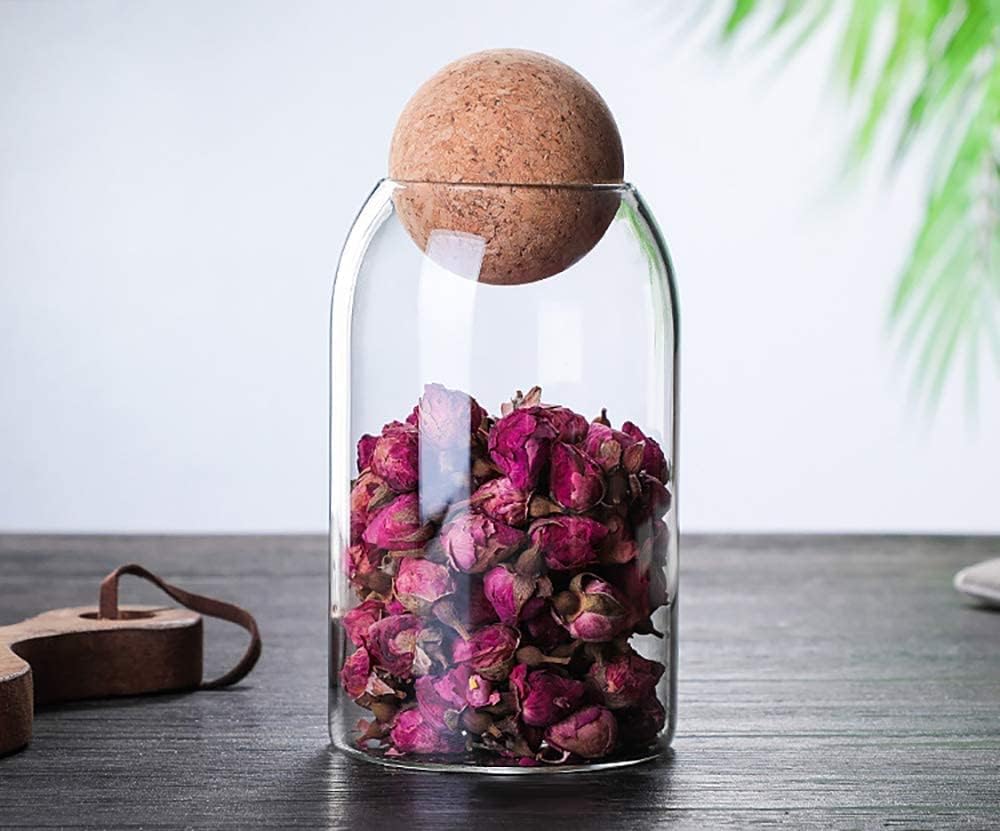 Buy AZTEC Glass jar with wooden ball lid clear Glass storage & food jar ...