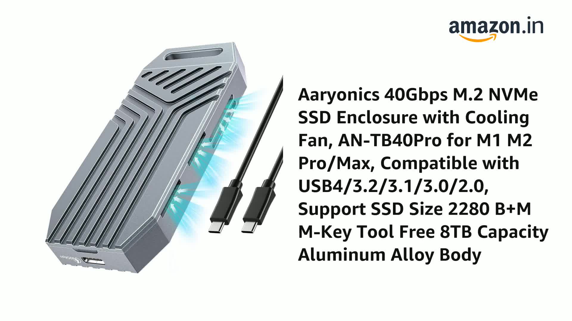 Mac Mini M4 Dock Hagibis M.2 NVMe 40Gbps USB4 With LED Ssd Enclosure