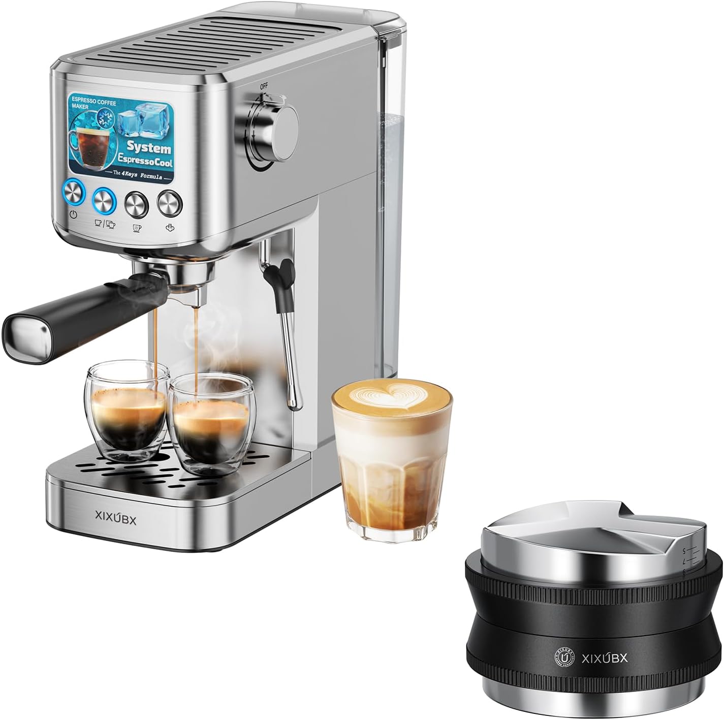 Amazon.com: XIXUBX Espresso Machine 20 Bar with Milk Frother & 51mm ...