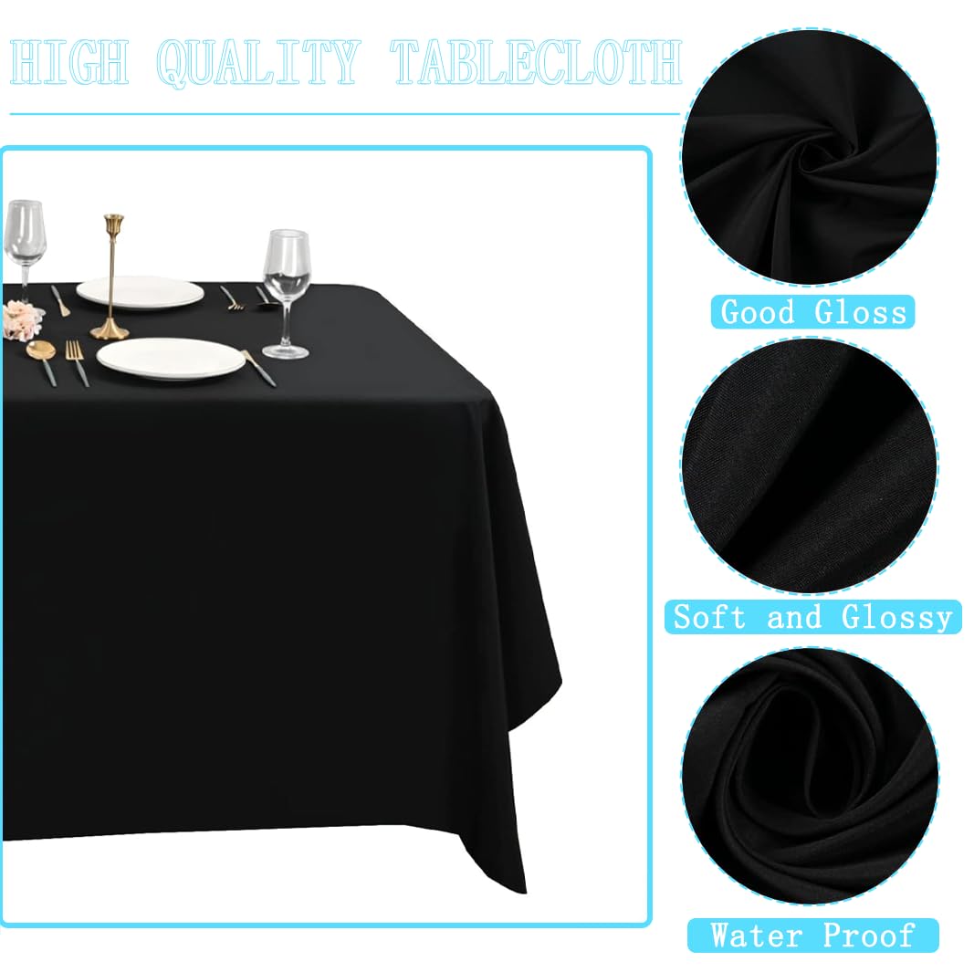 10 Pack Black Tablecloths for 6 Foot Rectangle Tables 60x126 Inch ...