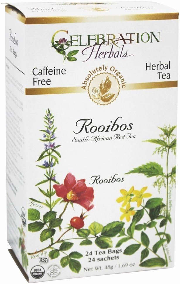Amazon.com: CELEBRATION HERBALS Rooibos Red Tea Organic 24 Bag, 0.02 ...