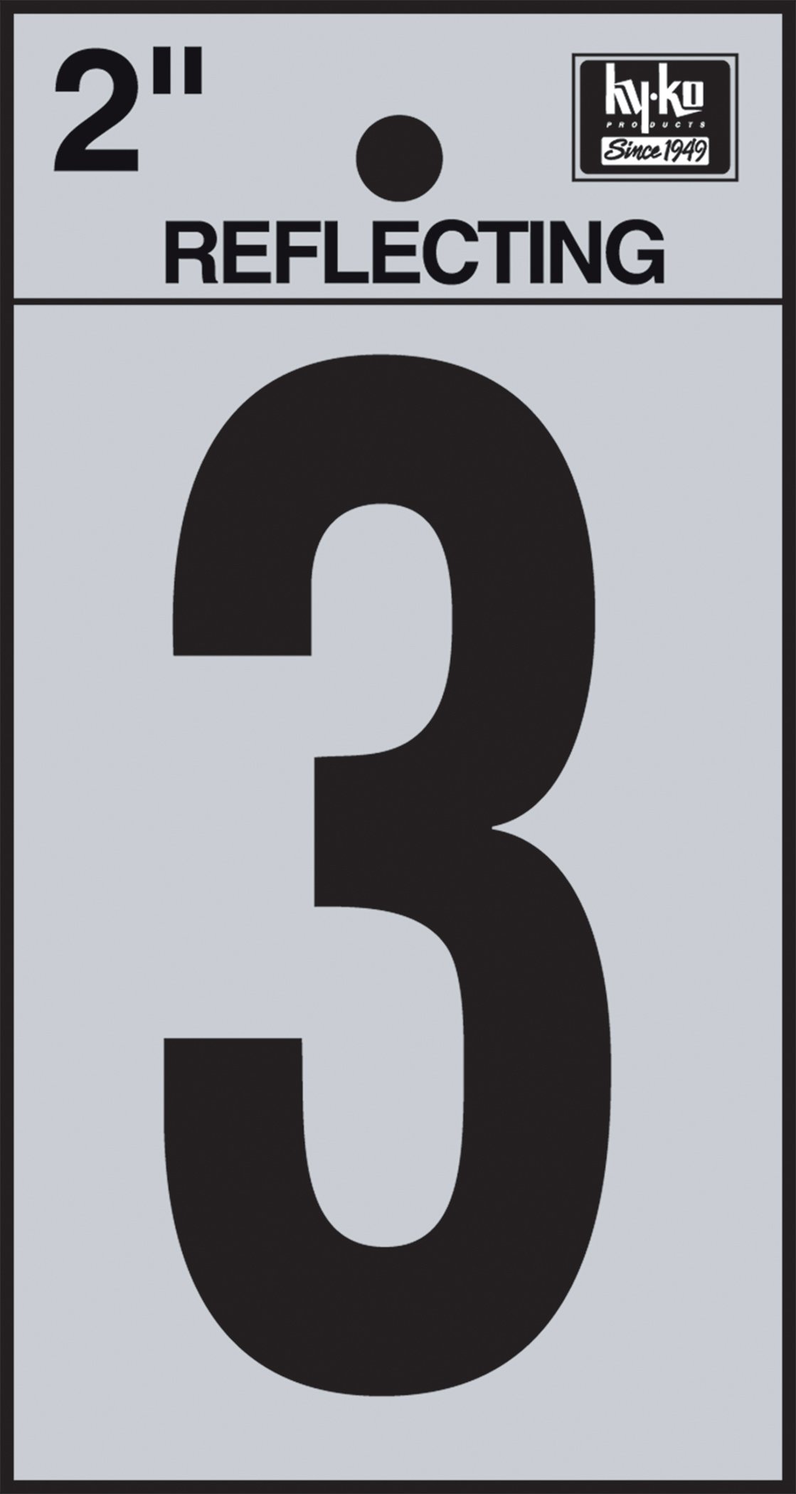 Amazon.com: Hy-Ko 2 in. Reflective Black Vinyl Number 3 Self-Adhesive 1 ...
