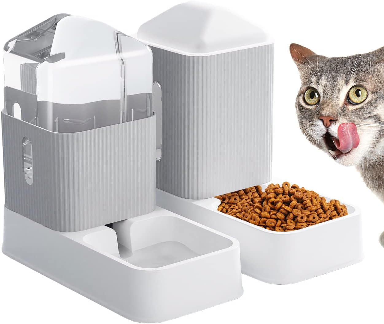 Amazon.com : BNOSDM Cat Food and Water Dispenser Set-Gravity Cat Feeder ...