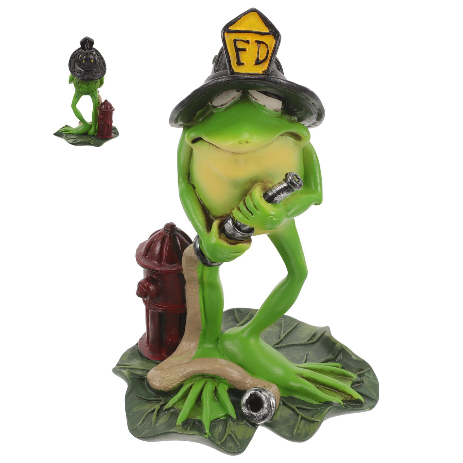 Amazon.com: HOLIDYOYO Funny Firefighter Frog Statue Garden Firemen Frog ...