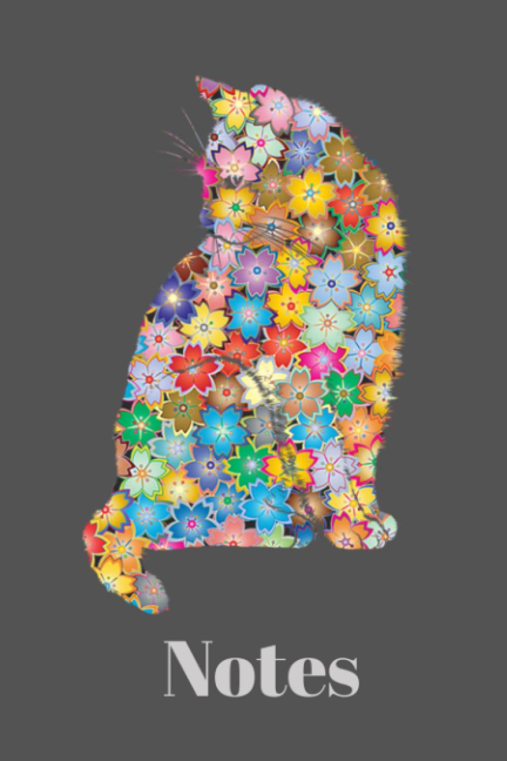 Amazon.com: Floral Cat Notebook: 6x9 Cute Flower Cat Journal, 120 ruled ...