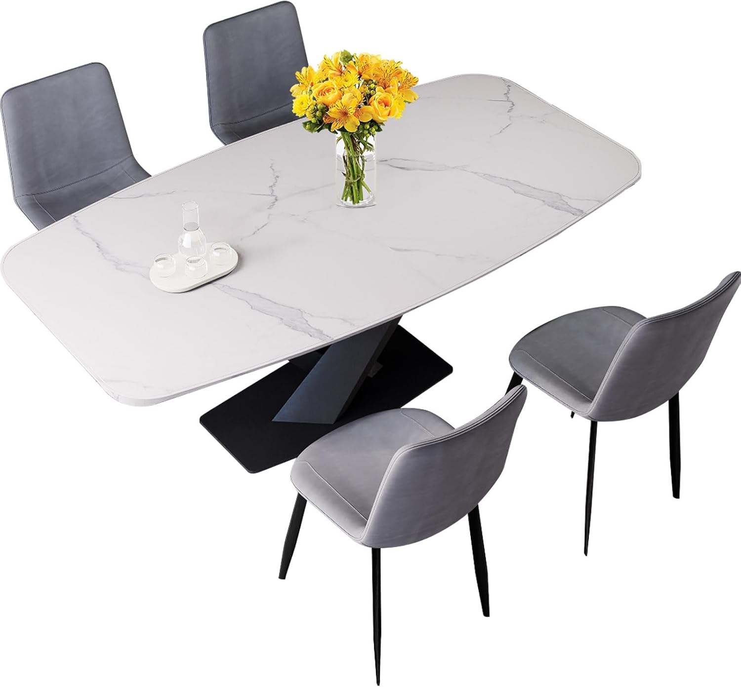 Amazon｜MUTUKI テーブル セラミック天板 ダイニングテーブル 大理石柄 北欧 高級 耐高温 食卓テーブル 1.4m 1.6m 1.8m おしゃれ ダイニング 新生活 ホワイト ...